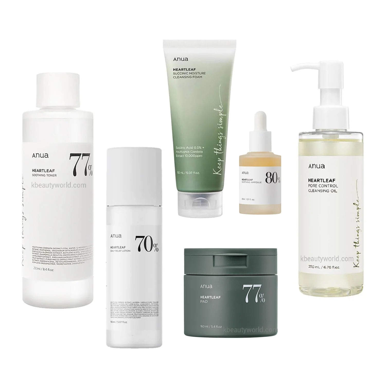 Anua 6 Step Heartleaf Soothing Skin Care Set - K Beauty World Anua 6 Step Heartleaf Soothing Skin Care Set - K Beauty World