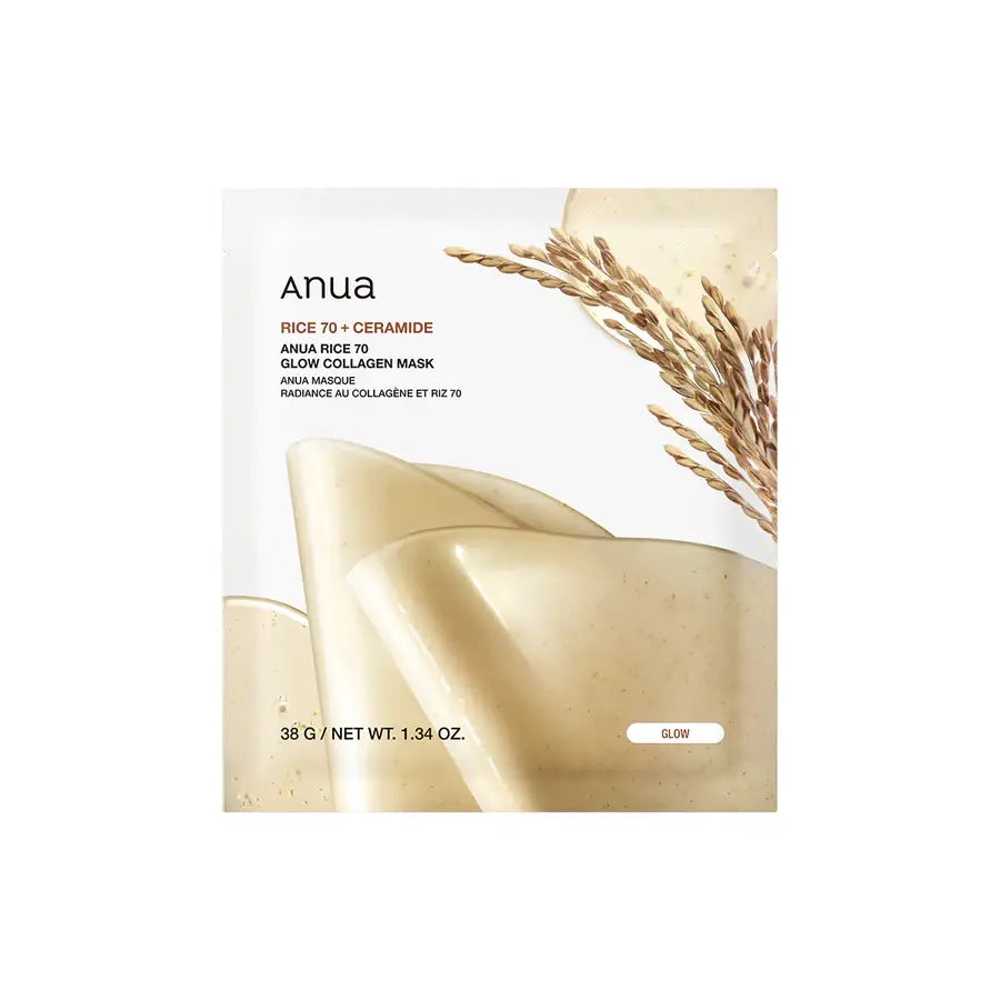 Anua Rice 70 Glow Collagen Mask 38g - K Beauty World